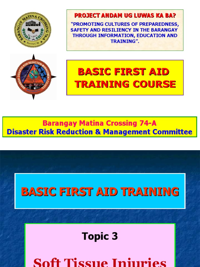 Basic First Aid Training Guide | PDF | Skin | Wound