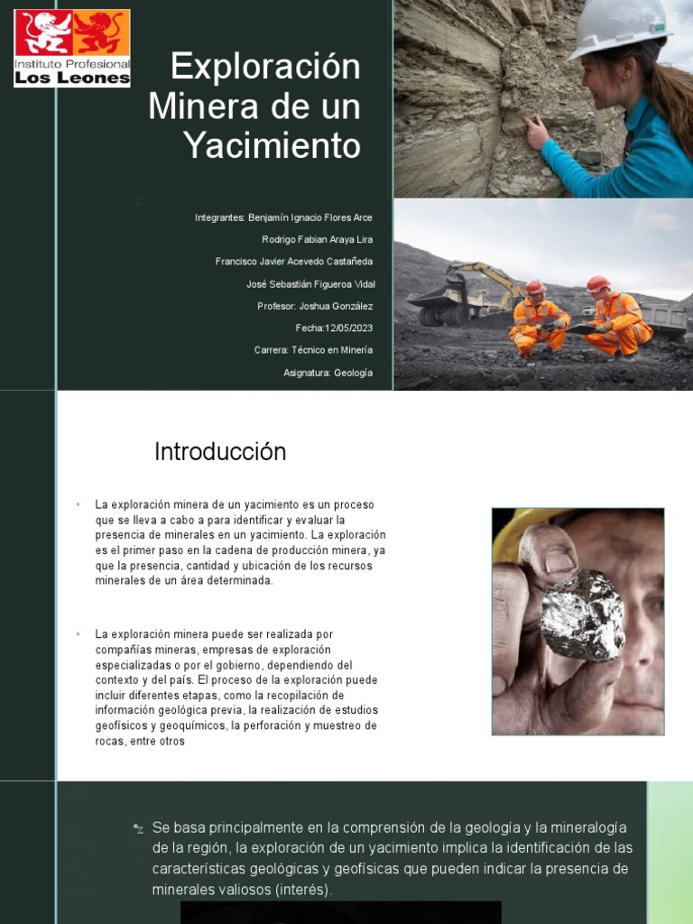Presentacion Exploración Minera | PDF | Minería | Geología