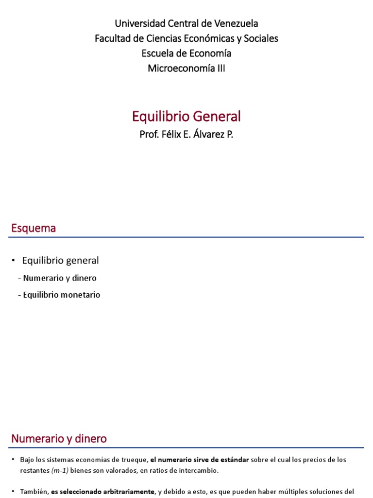 Equilibrio General en Microeconomía | PDF | Precios | Equilibrio económico