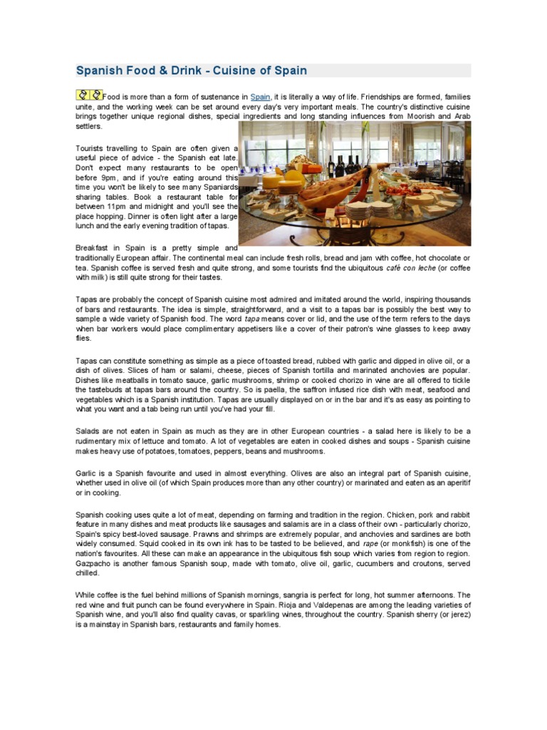 Spanish Cuisine: A Cultural Blend of Regional Traditions and Global ...