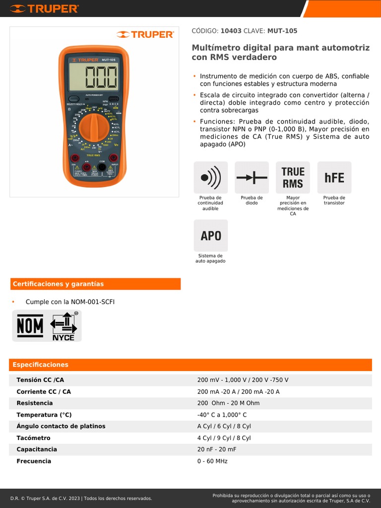 Multimetro Automotriz | PDF | Ingeniería Informática | Cantidades fisicas
