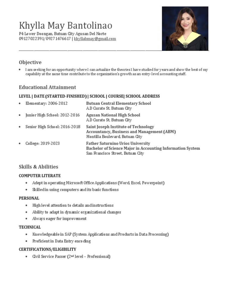 Khylla May Bantolinao's Resume | PDF