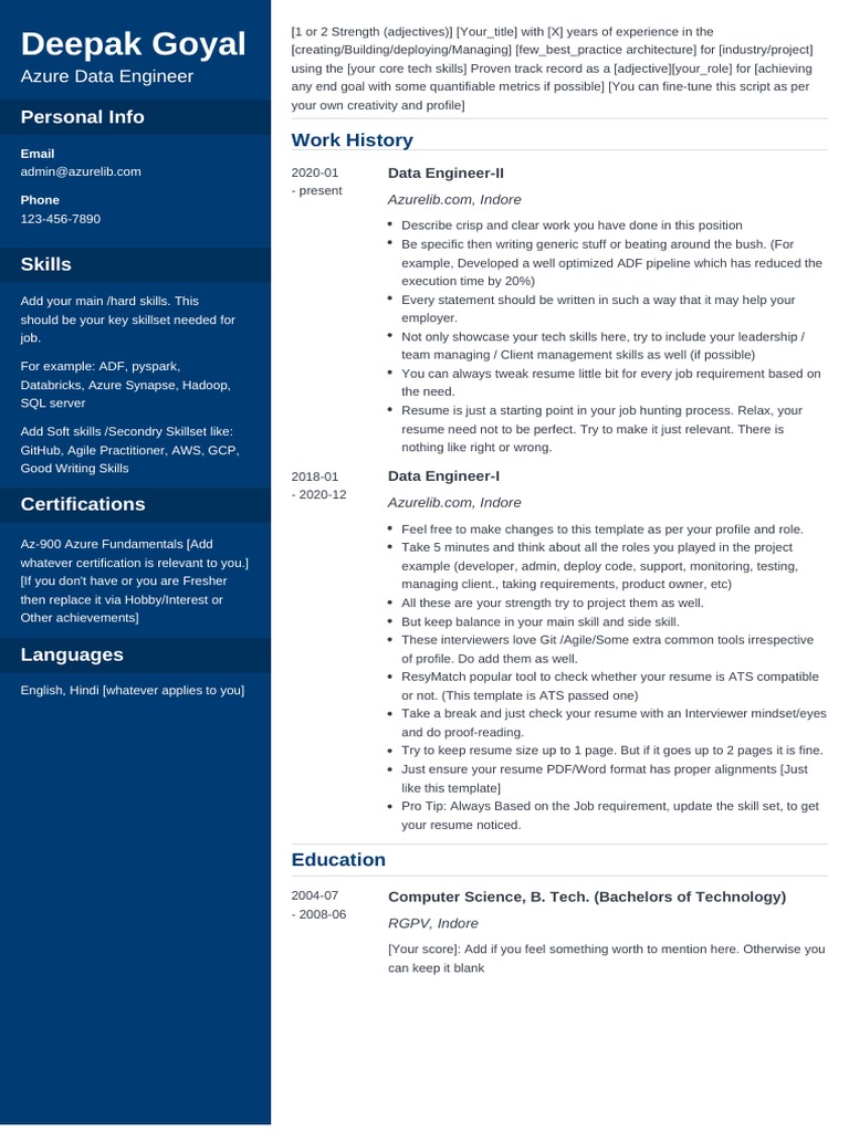 Resume Template in Docx Format | PDF | Computing | Software Engineering