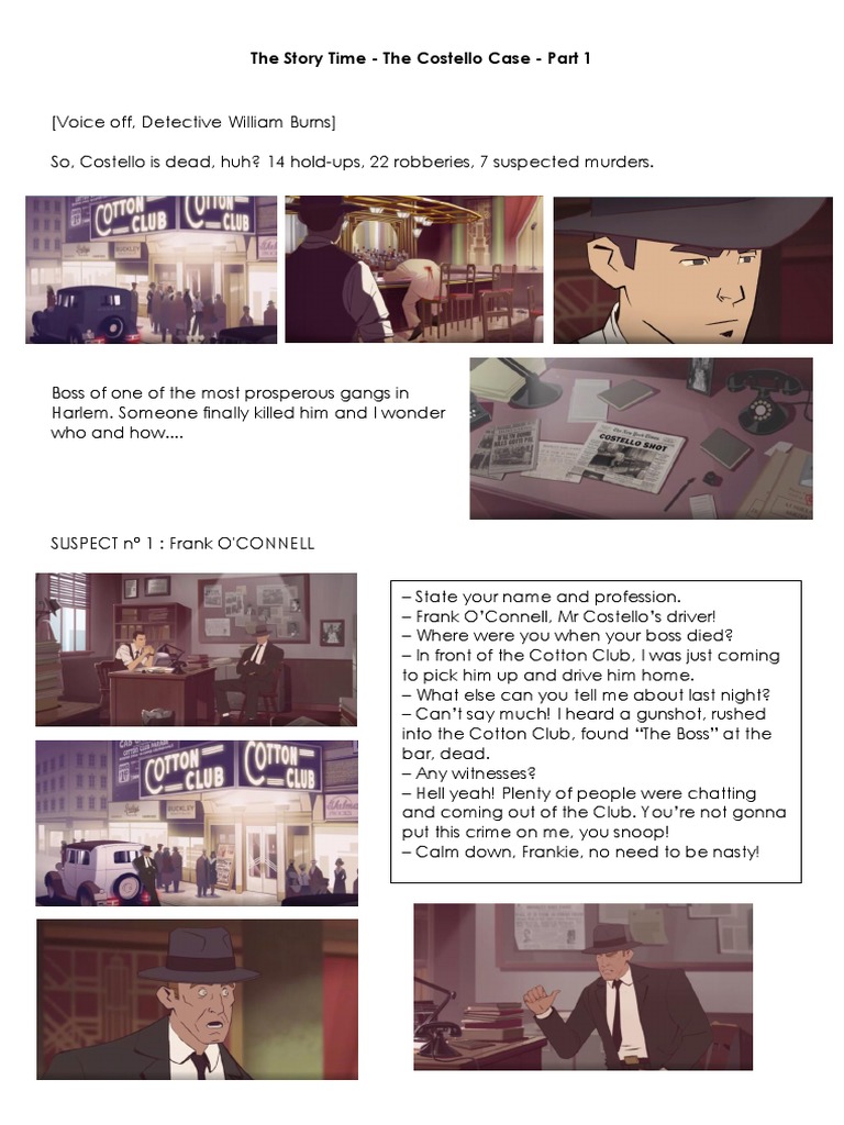 The Story Time The Costello Case Part 1 | PDF | Mystery, Thriller ...