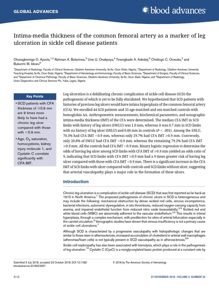 Intima-Media Thickness of The Common Femoral Artery As A Marker of Leg ...