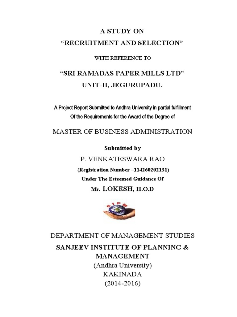 Recruitment & Selection Study at SRP Mills | PDF