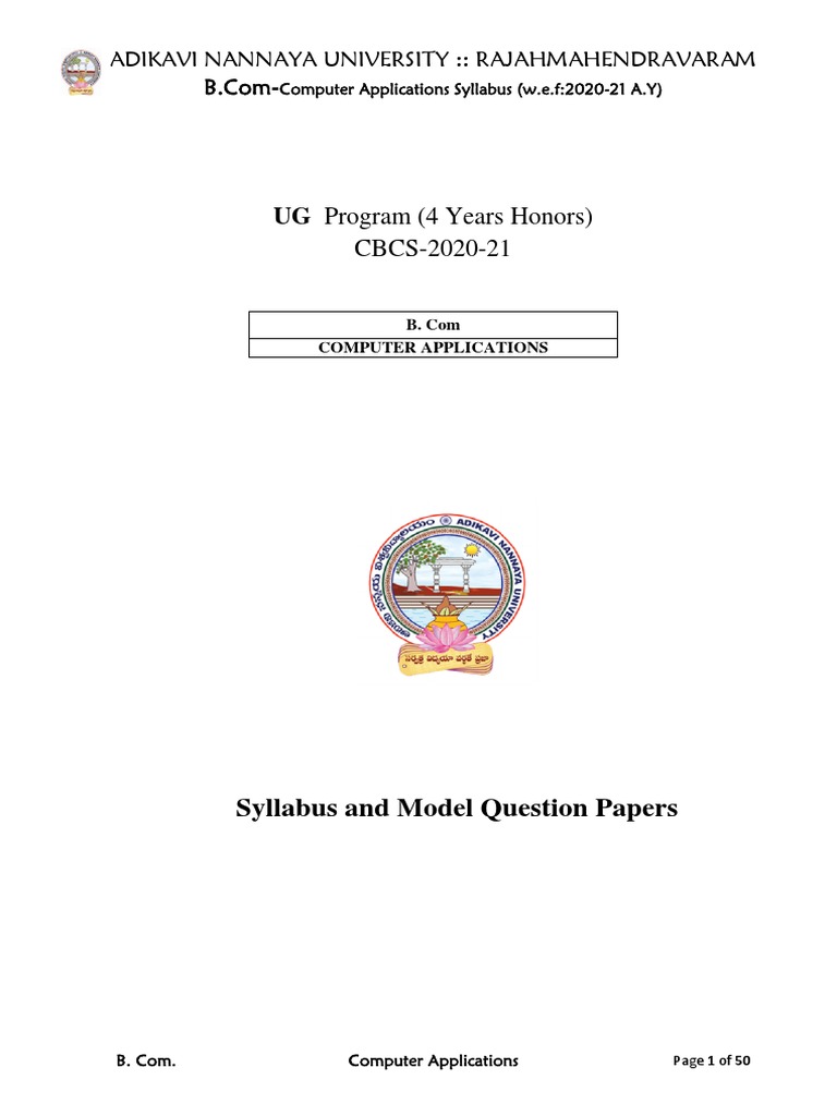 b.com Computers Model Papers | PDF | Economics | Demand