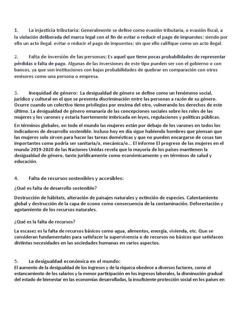 La Desigualdad en El Mundo | PDF | Desigualdad de género | Estudios de ...