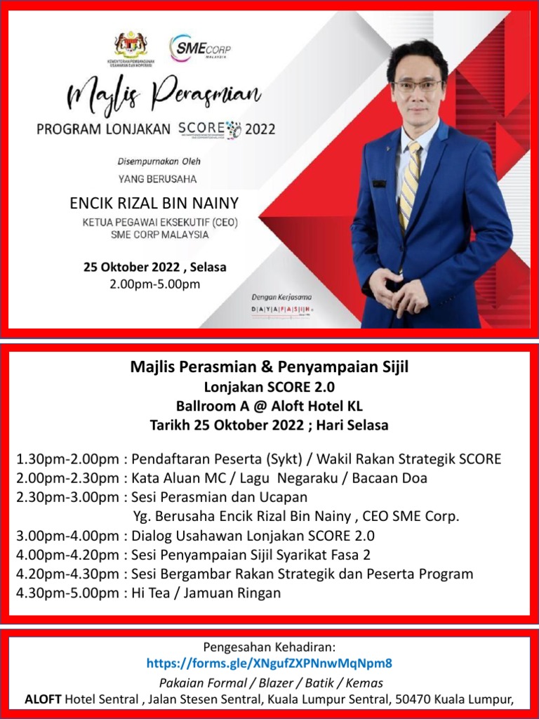 Majlis Perasmian SCORE 2.0 | PDF