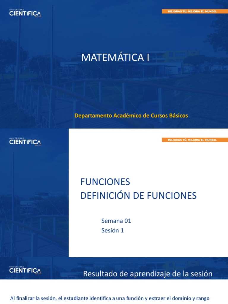Sesión 1 - Semana1 - Matemática I - Definición de Funciones - Dominio y ...