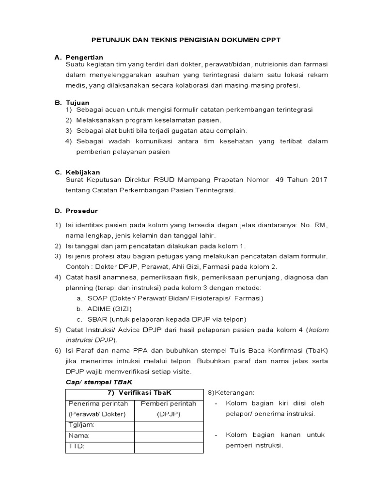 Petunjuk Dan Teknis Pengisian Dokumen CPPT | PDF