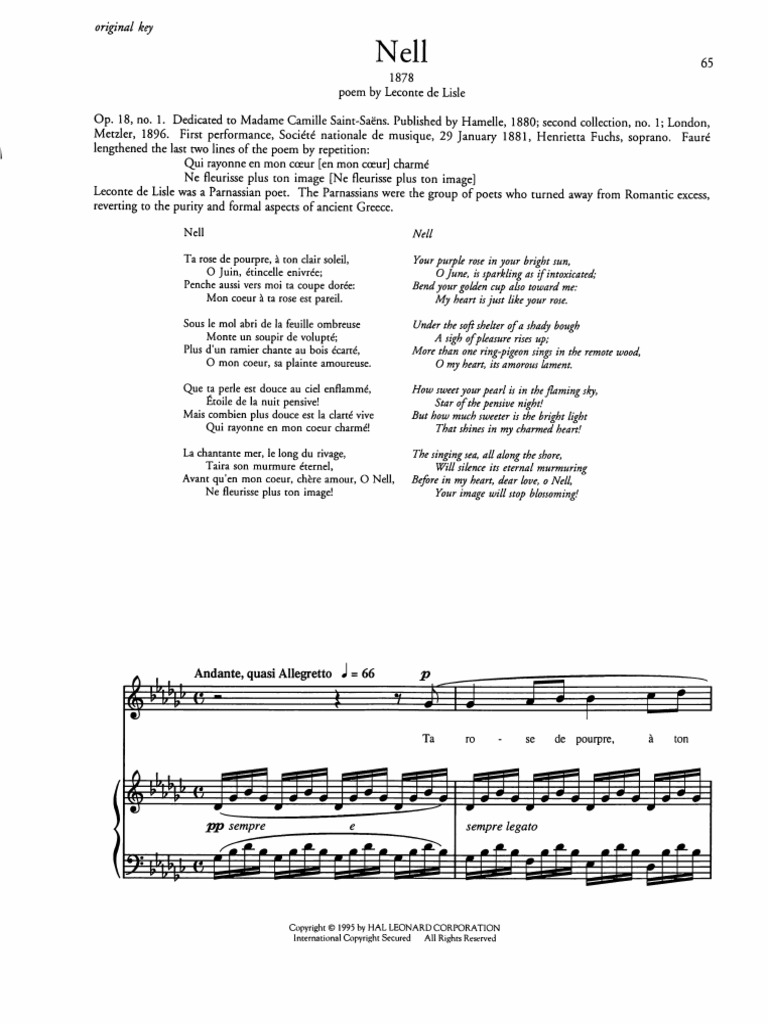 Nell - Fauré Songs | PDF