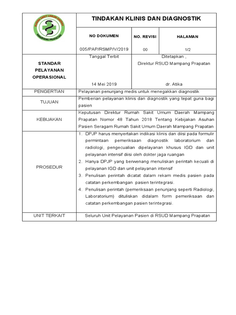 Spo Tindakan Klinis | PDF | Pengembangan Diri | Kesehatan Holistik