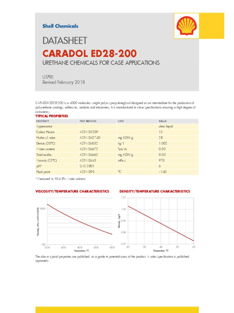 Caradol Ed28-200 | Download Free PDF | Polyurethane | Secondary Sector ...