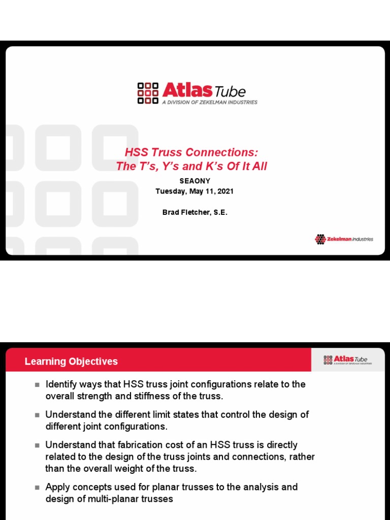 HSS Truss Connections | PDF | Truss | Buckling
