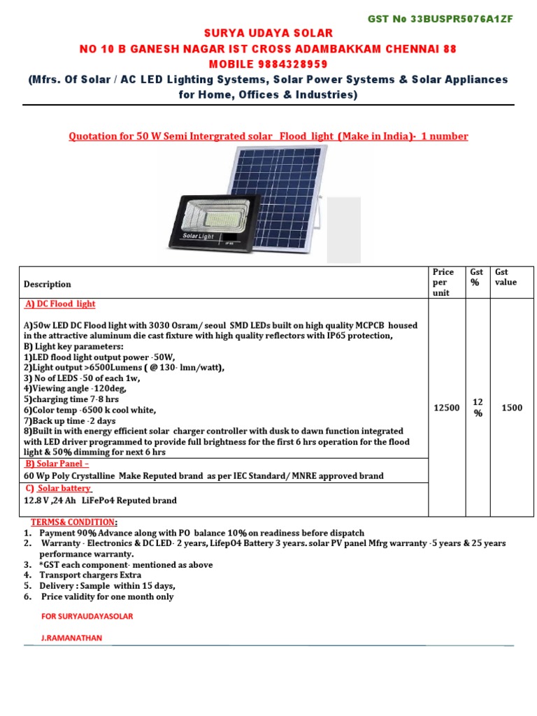 Flood Light GST Rate and HSN Code | PDF | Light Emitting Diode | Solar ...