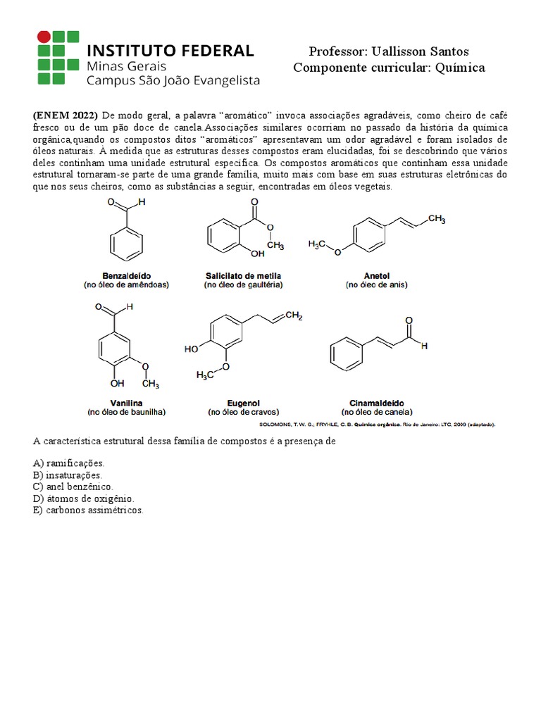 Enem Organica | PDF | Éster | Aromaticidade