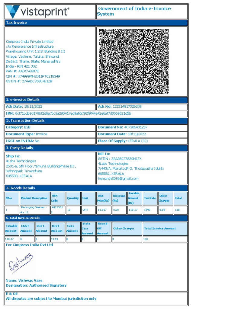 Inv 407306401237 | Download Free PDF | Invoice | Taxation