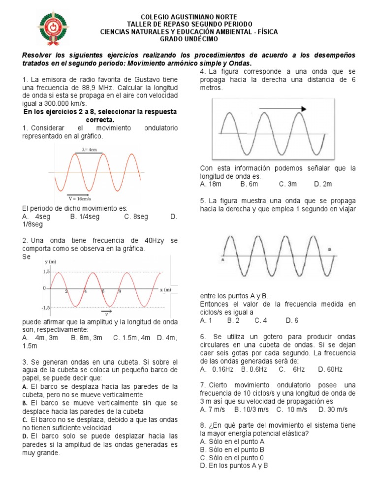 Taller de Repaso Eval Final 2023 | PDF | Olas | Oscilación