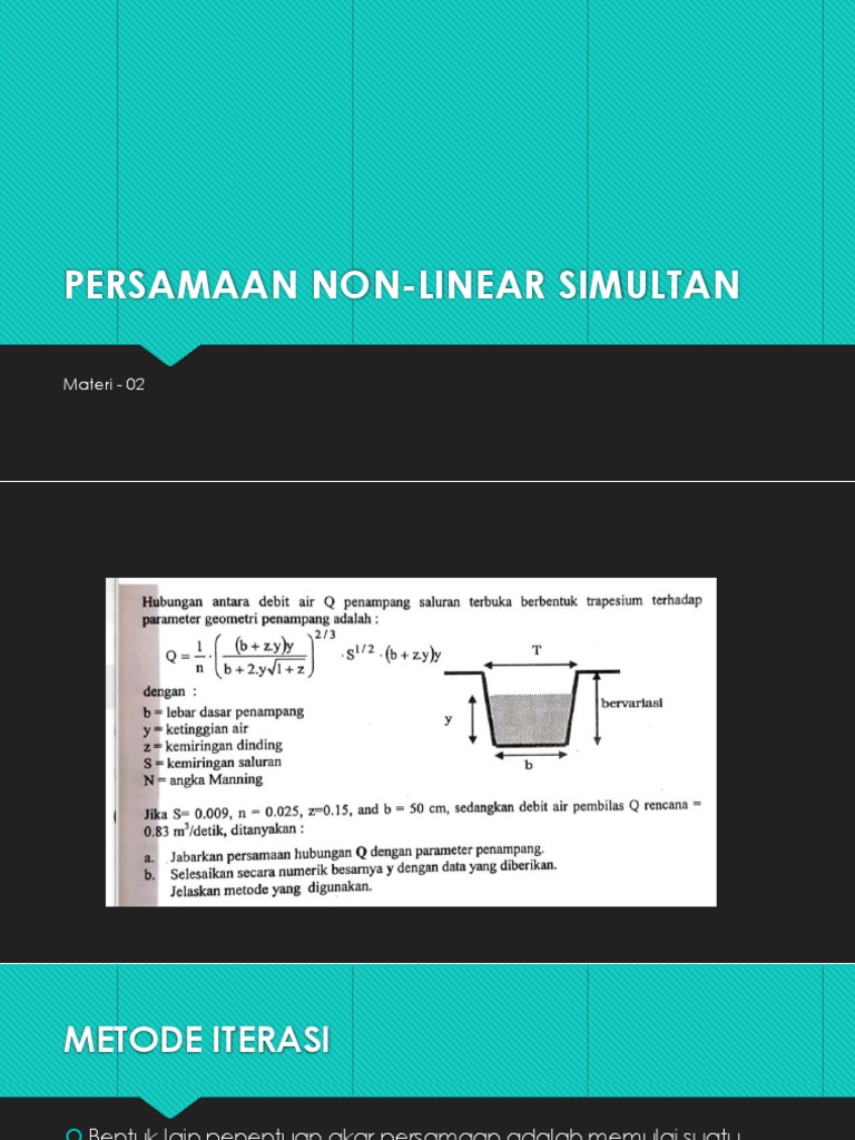 Materi 02 B PERS. NON LINEAR SIMULTAN 2 - 21503 - 0 | PDF | Metode & Bahan Ajar