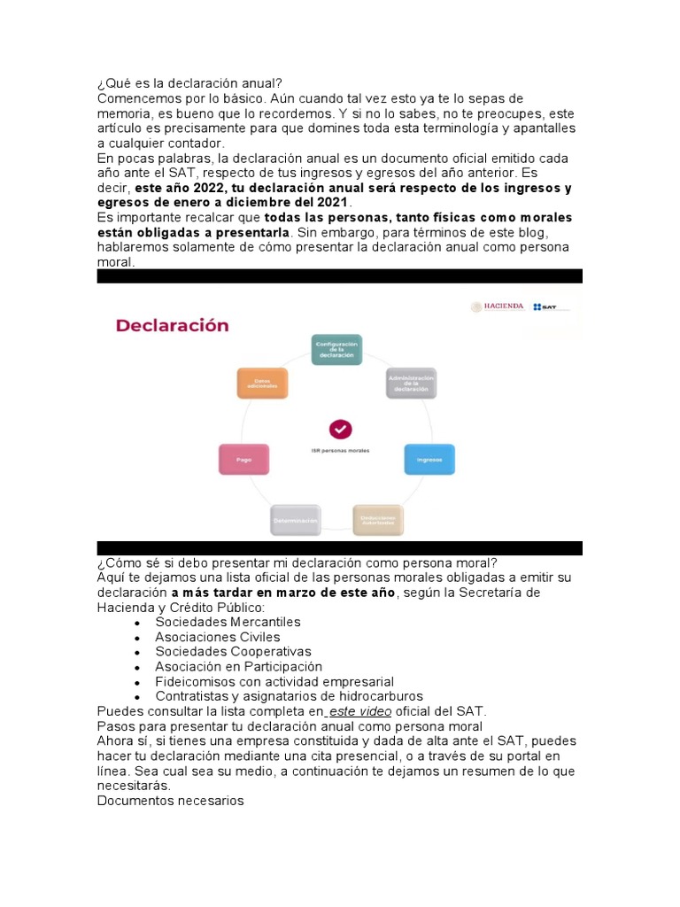 Qué Es La Declaración Anual | PDF | Impuesto sobre la renta | Economias