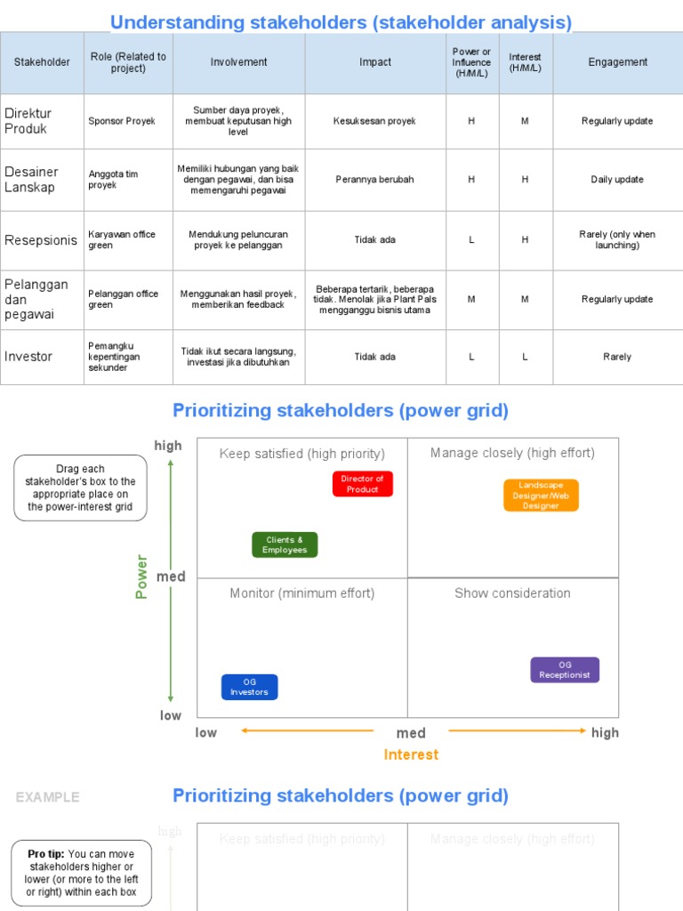 Activity Template - Stakeholder Analysis and Power Grid | PDF