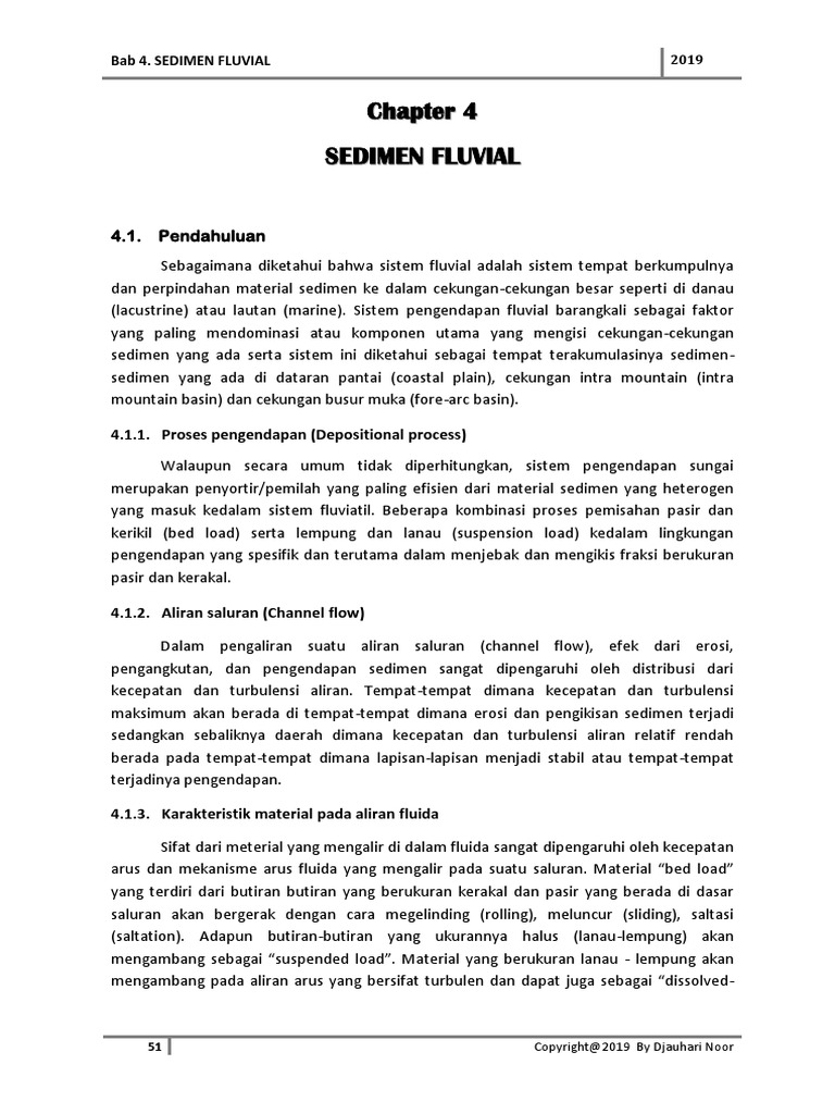 Proses dan Karakteristik Sedimen Fluvial | PDF