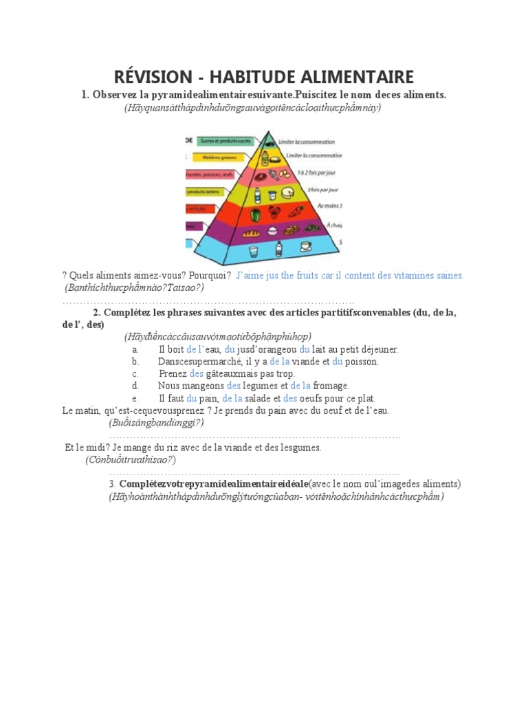 Habitudes alimentaires et préférences | PDF | Comportement nutritionnel ...