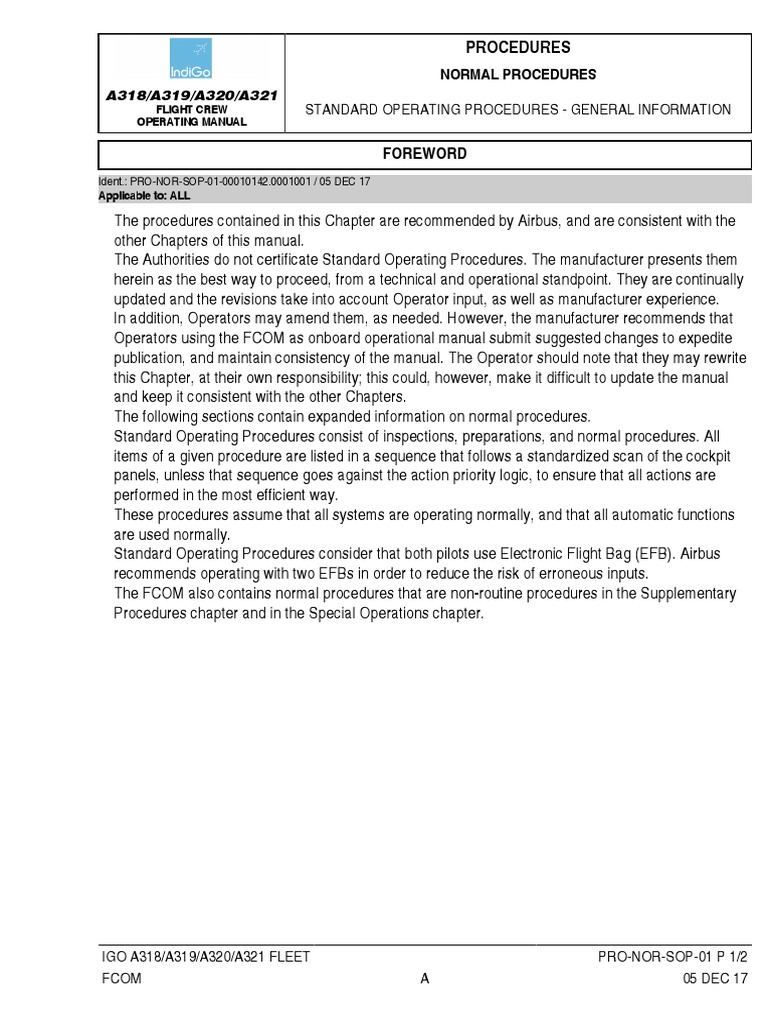Airbus Flight Crew SOP Guide | PDF | Aviation | Aerospace