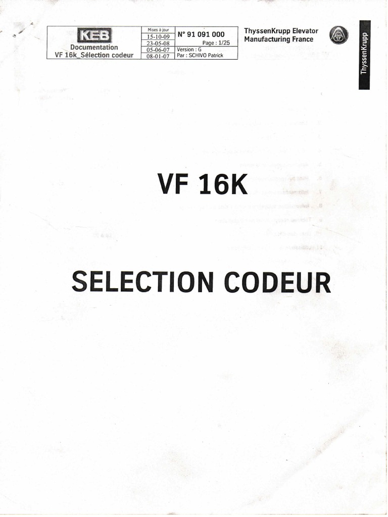 VF KEB Selection Codeur | PDF