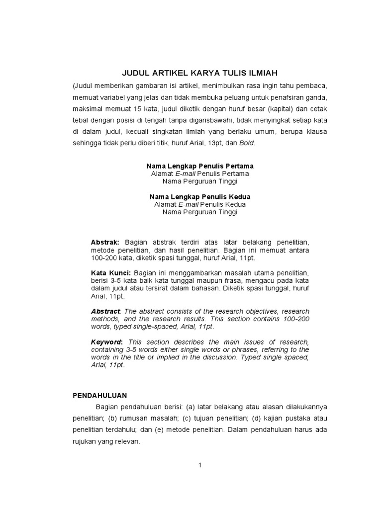 Template Artikel Ilmiah | PDF