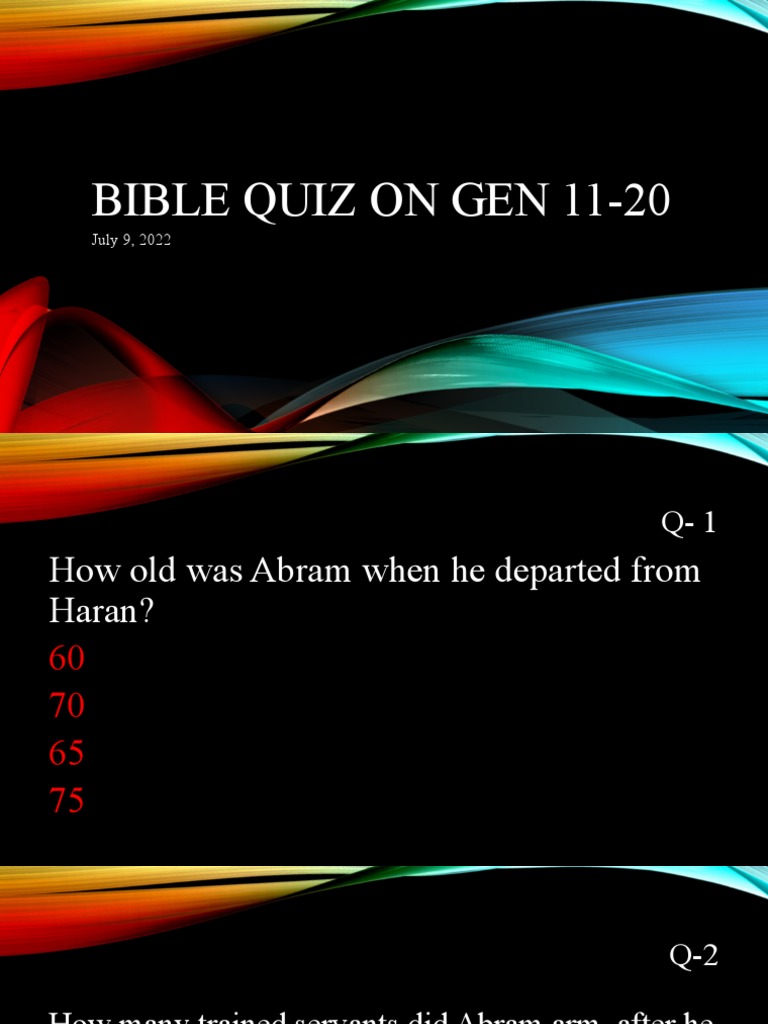 Bible Quiz: Genesis 11-20 Trivia | PDF