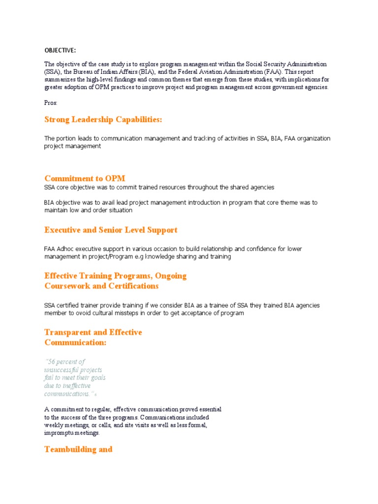 Case Study | PDF | Bureau Of Indian Affairs | Project Management