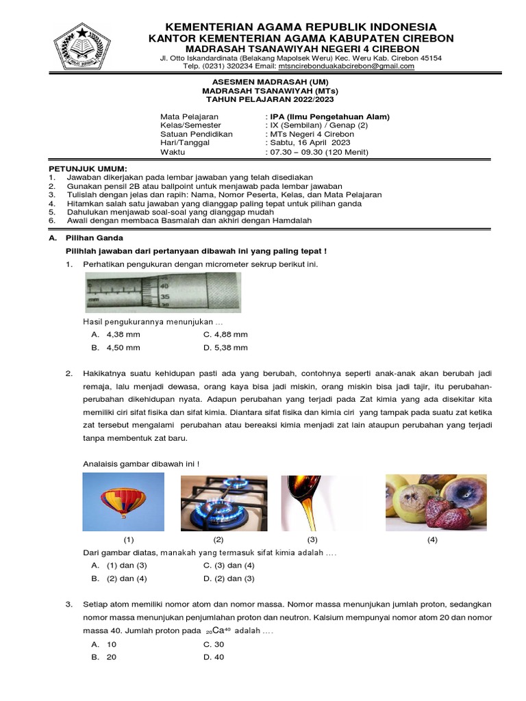 Soal Am Ipa 2023 | PDF