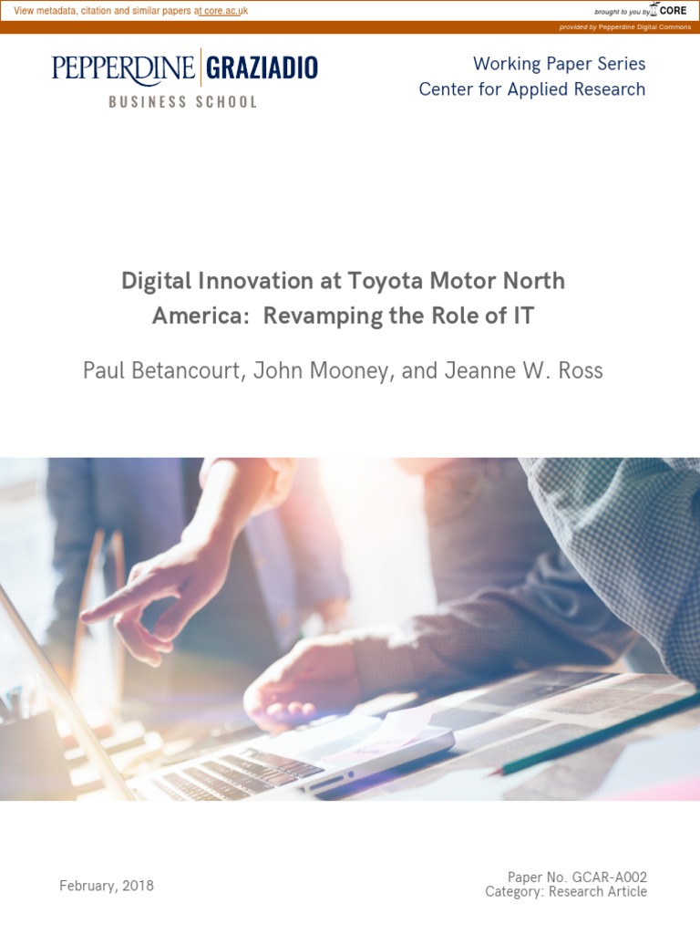 Toyota - Digital Innovation | PDF | Cloud Computing | Chief Information Officer