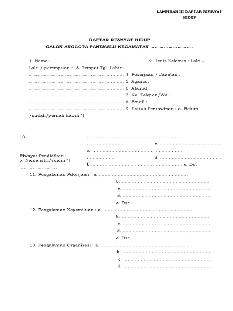 Form Iii DRH | PDF | Griya & Taman | Komputer