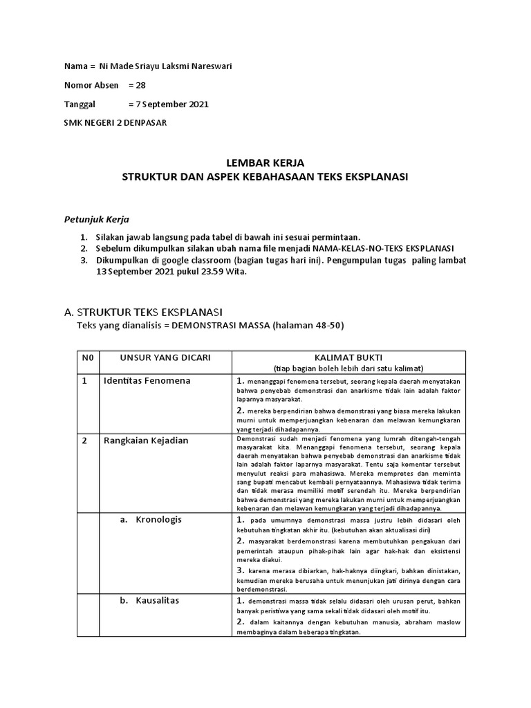 LKPD Teks Eksplanasi | PDF