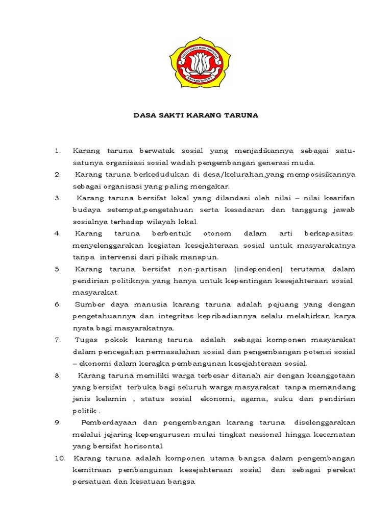 02. DASA SAKTI KARANG TARUNA | PDF