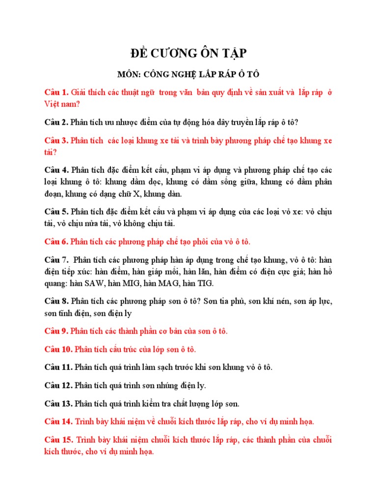 CÂU HỎI ôn tập - CNLR | PDF