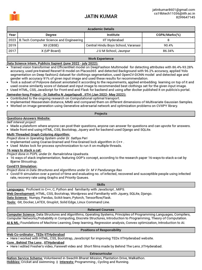 Jatin Kumar: Self Interest Project | PDF | Bootstrap (Front End Framework) | Computing