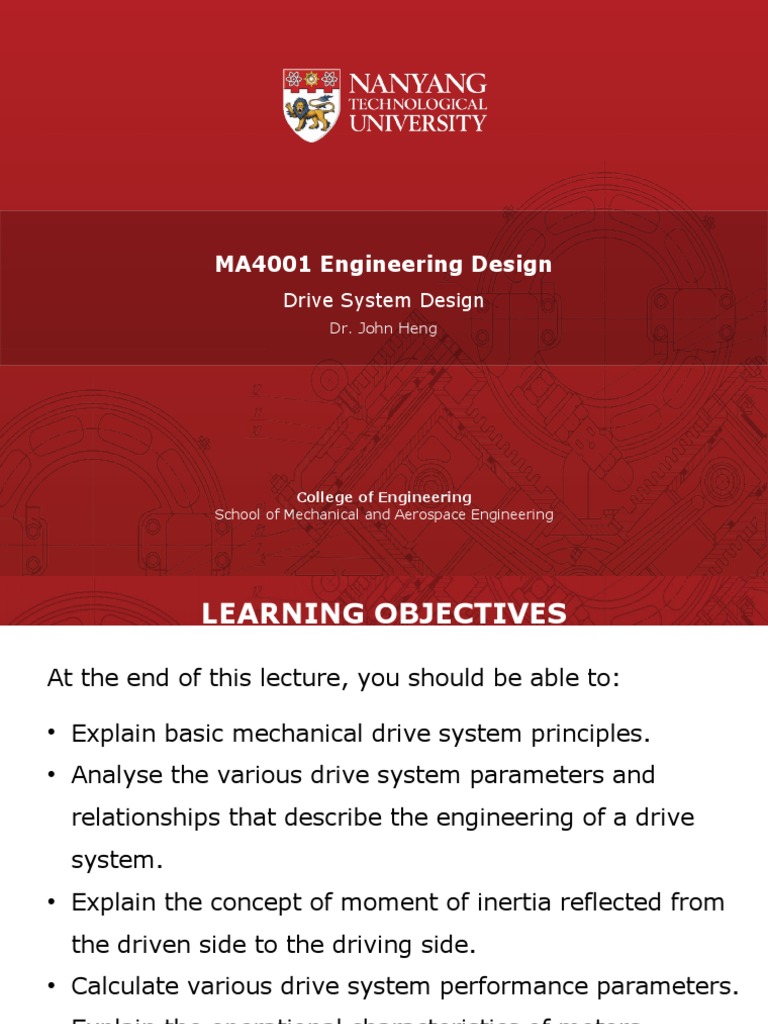 MA4001 - LD - Drive System Design - TEL Lecture Version | PDF ...