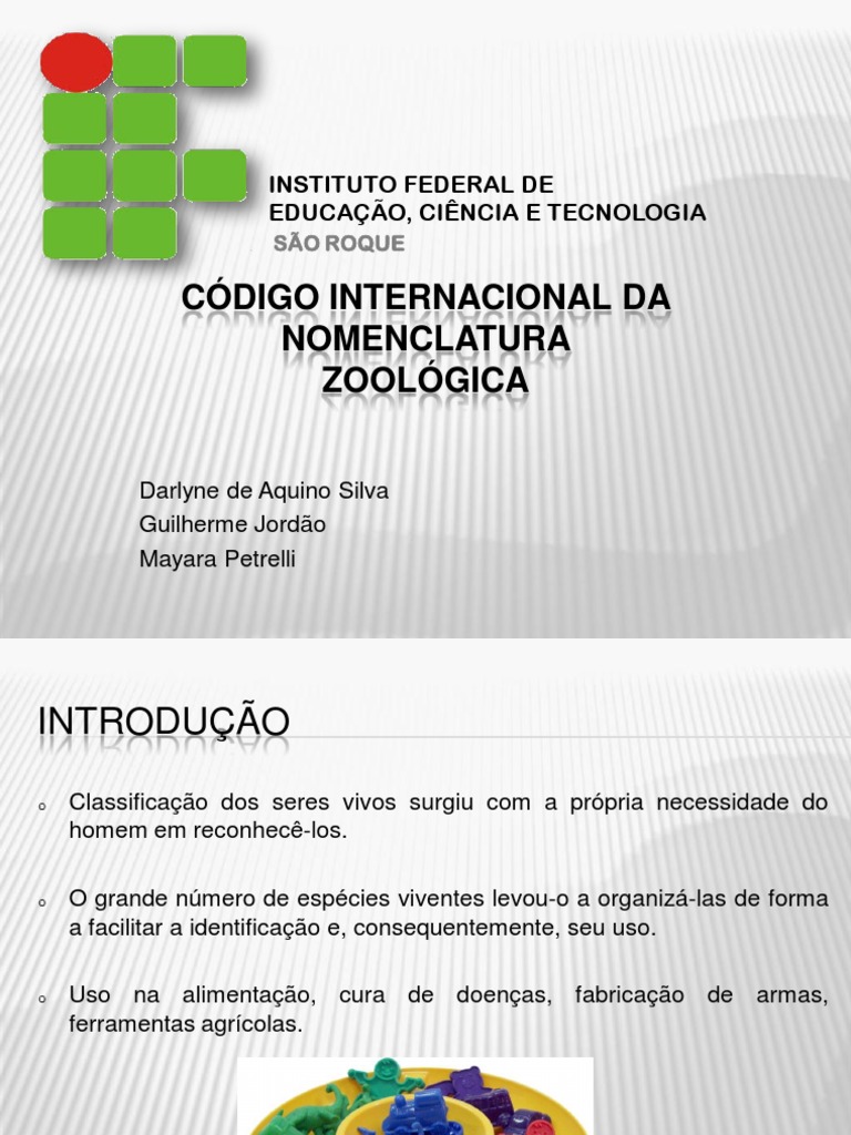 Código Internacional de Nomeclatura Zoológica PDF | PDF | Espécies | Taxonomia (Biologia)