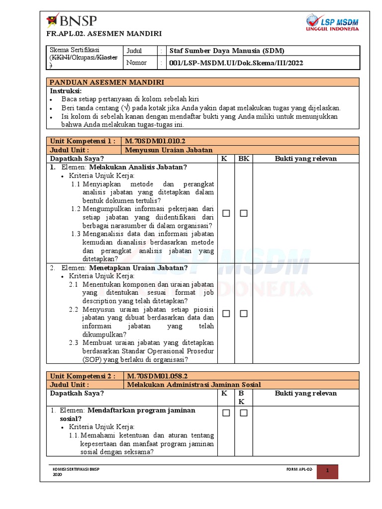 Fr Apl 02 Asesmen Mandiri Pdf