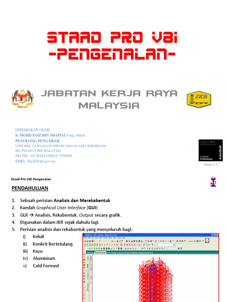 STAAD Pro V8i Introduction Guide | PDF