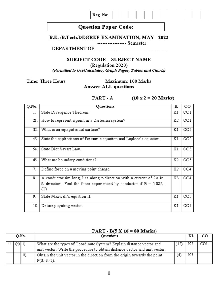 Question Paper Code | PDF | Inductance | Magnetic Field
