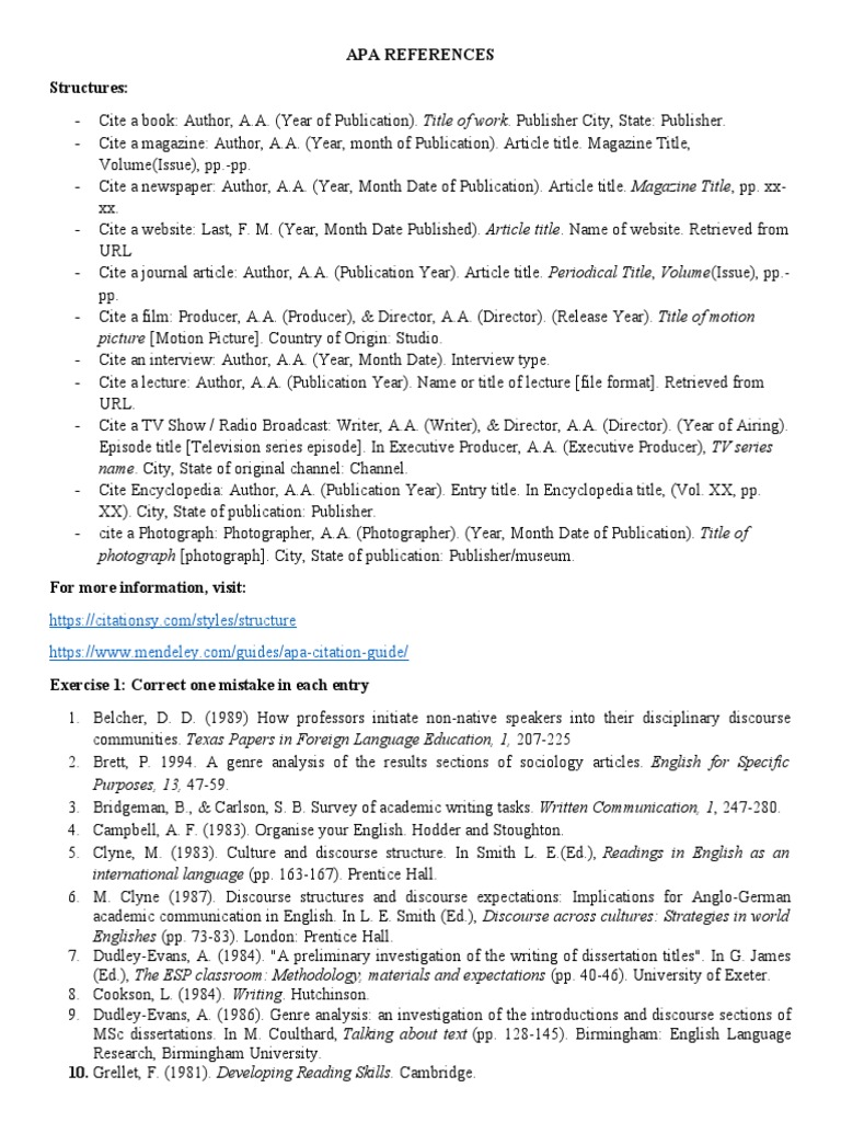 APA Citation Guide and Examples | PDF | Foreign Language | Discourse