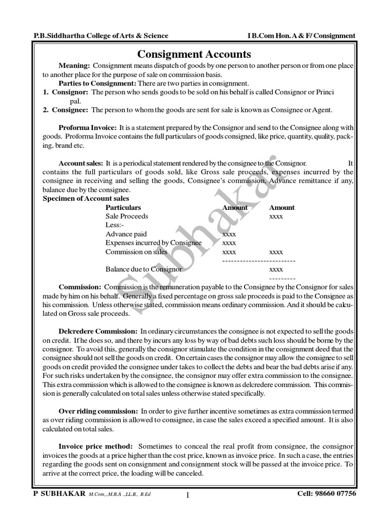 Consignment Accounts Proforma Entries | PDF | Debt | Credit