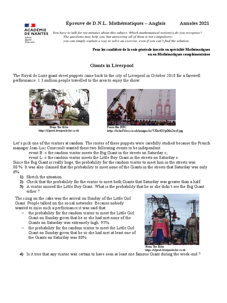 DNL SELO MATHS ANG Annales 2021 | PDF