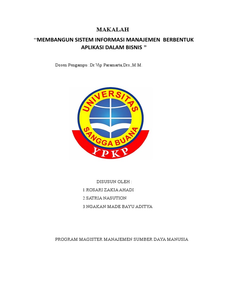 Makalah Sistem Informasi Manajemen Kelompok 2 | PDF Makalah Sistem Informasi Manajemen Kelompok 2 | PDF