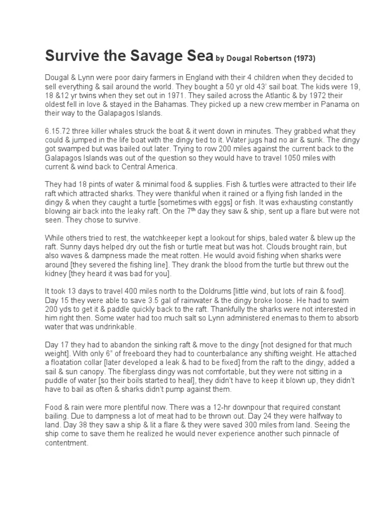 Survive The Savage Sea | PDF